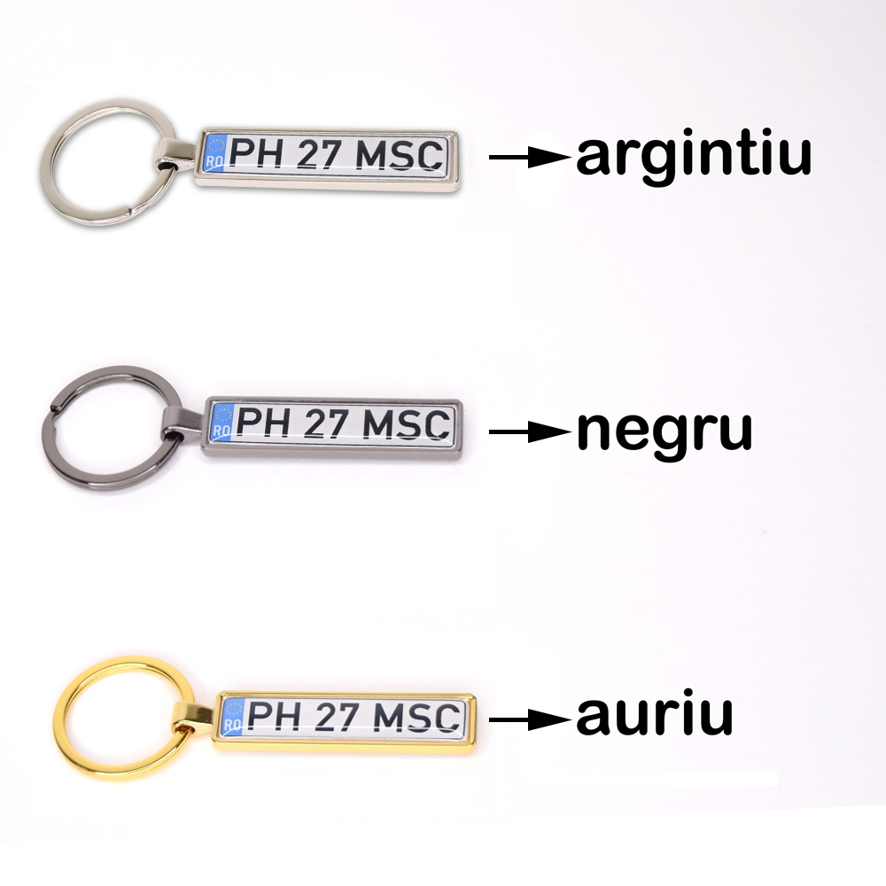 Breloc Auto Personalizat Cu Număr Și Mesaj | 3Dgifts.ro