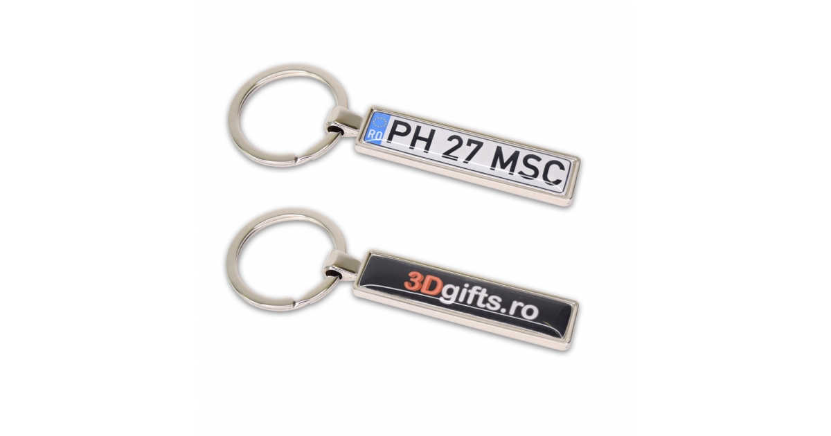 Breloc Auto Personalizat Cu Număr Și Logo | 3Dgifts.ro